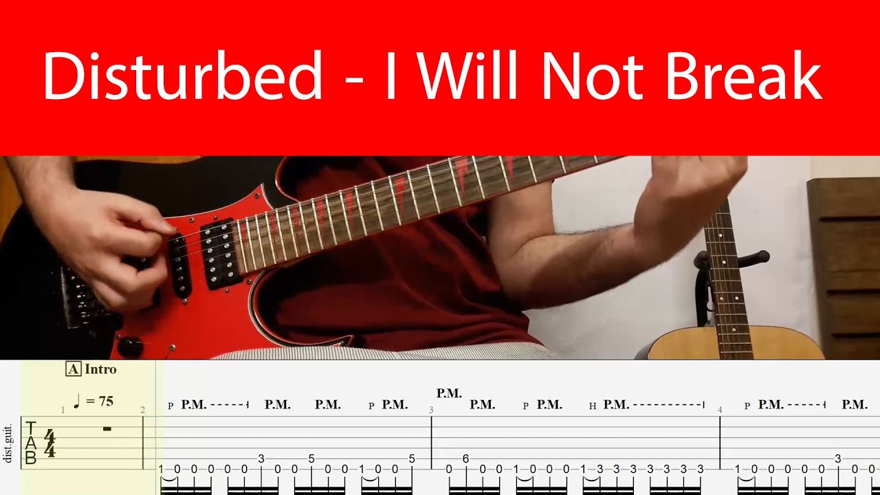 Disturbed - I Will Not Break Main Guitar Riff Slow With Tabs - YouTube