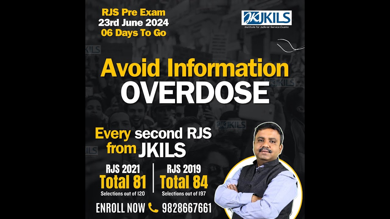 Avoid Information OVERDOSE | RJS Pre Exam 2024 | JKILS Jaipur - YouTube