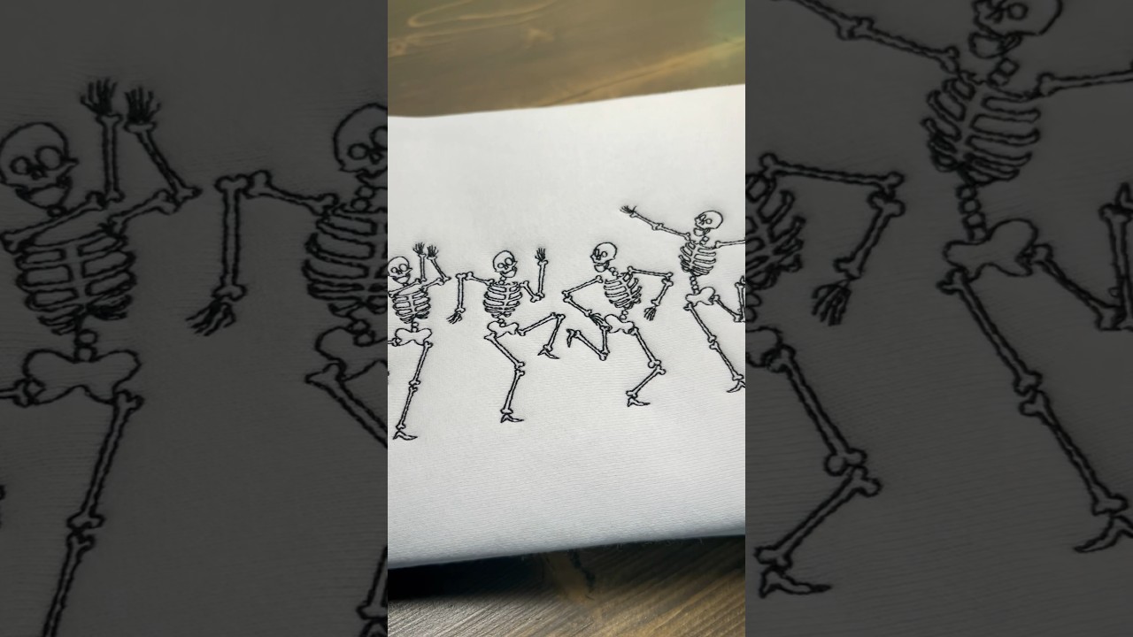 Dancing Skeletons Embroidery - YouTube