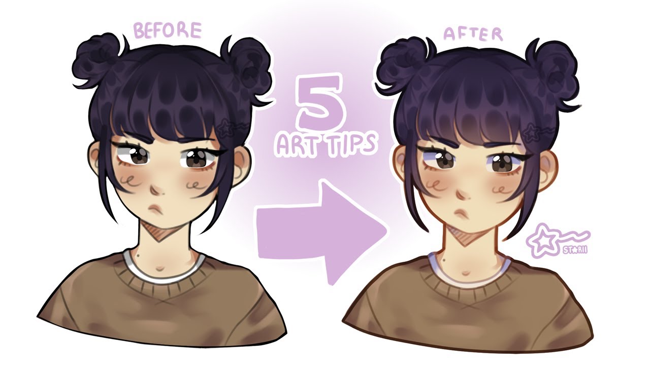 5 SIMPLE TIPS to ENHANCE your DRAWINGS + my ART PROCESS ️ ART TUTORIAL ...