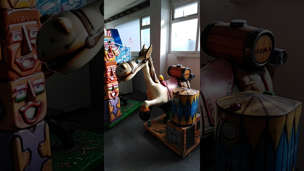 Falgas Donkey Kiddie ride coin operated - YouTube