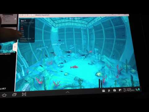 「WebGL Aquarium」をGALAXY TabのFirefoxで動かしてみた - YouTube