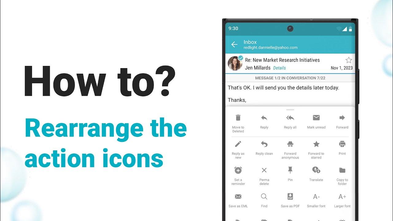 HOW TO: rearrange the Action icons in message view - YouTube