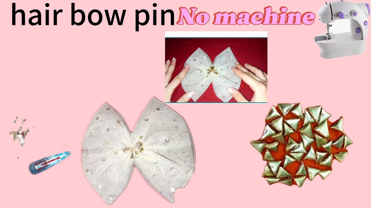 Making a beautiful net fabric hair bow clip|how to make bow without ...