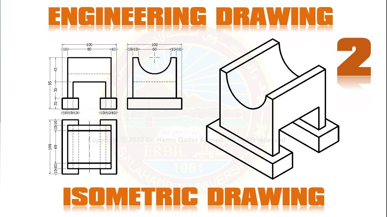 Engineering Drawing Isometric - YouTube