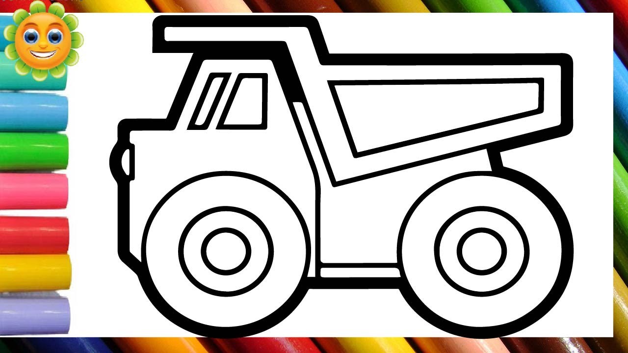 How to Draw truck drawing, Painting and Coloring for Kids & Toddlers ...