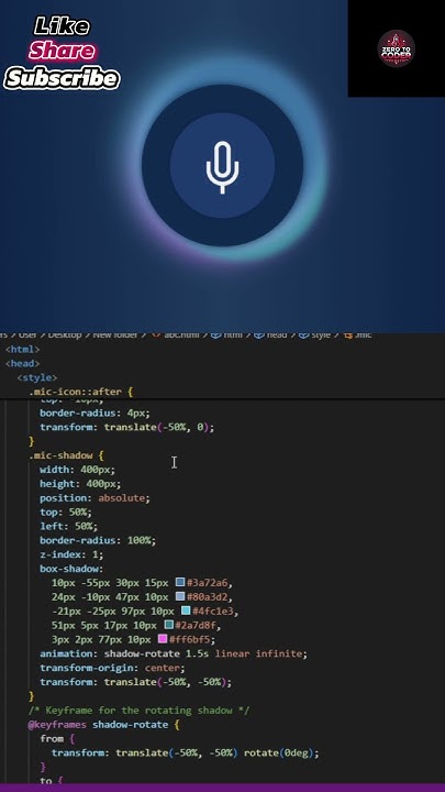 Animated Voice Button UI 🎤 | HTML & CSS Creative Design#HTML #CSS #webdesign #creativecoding ...