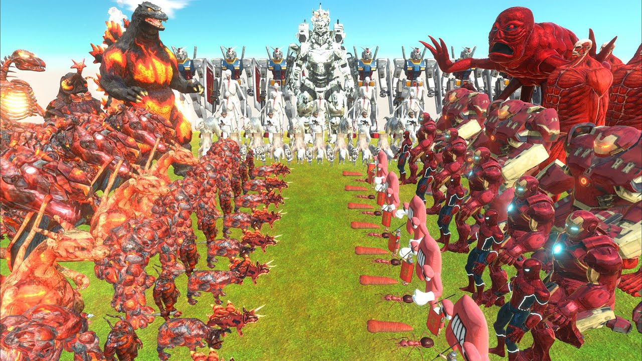 TRIPPLE COLOR WAR - RED TEAM vs WHITE TEAM vs EMBER TEAM - Animal ...