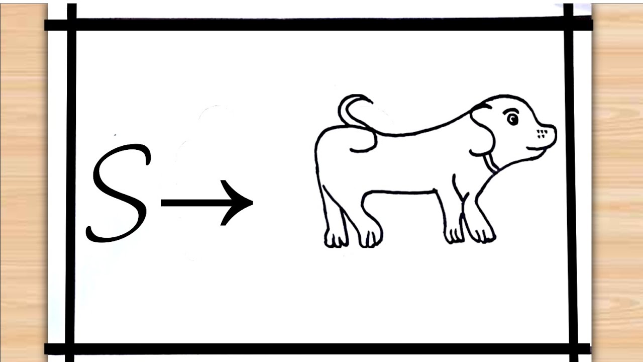 How To Draw A Dog with "S" letter /Easy tutorial - YouTube