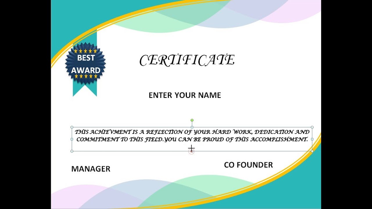 how to create a certificate in ms word || certificate kaise banaye ms word me || - YouTube
