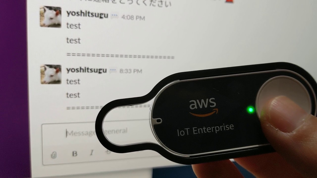 AWS IoT ButtonでSlackへの投稿と音の再生 - YouTube