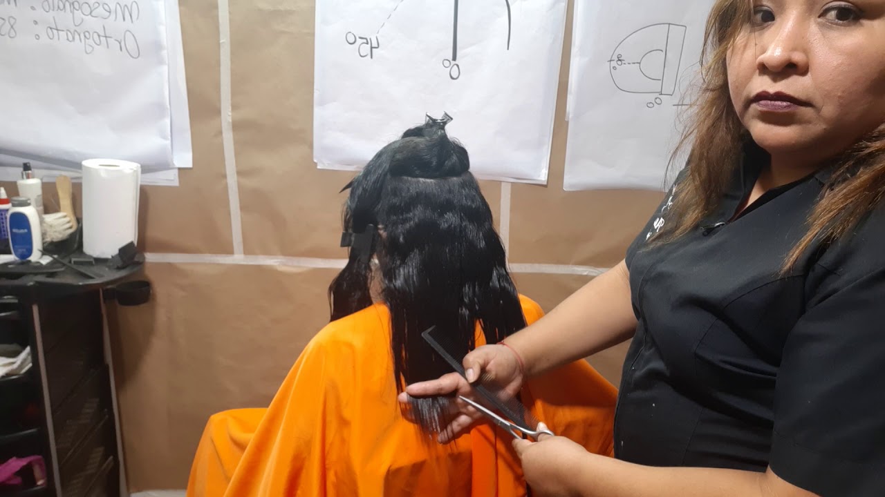 Corte cabello en ángulo de 0 grados - YouTube