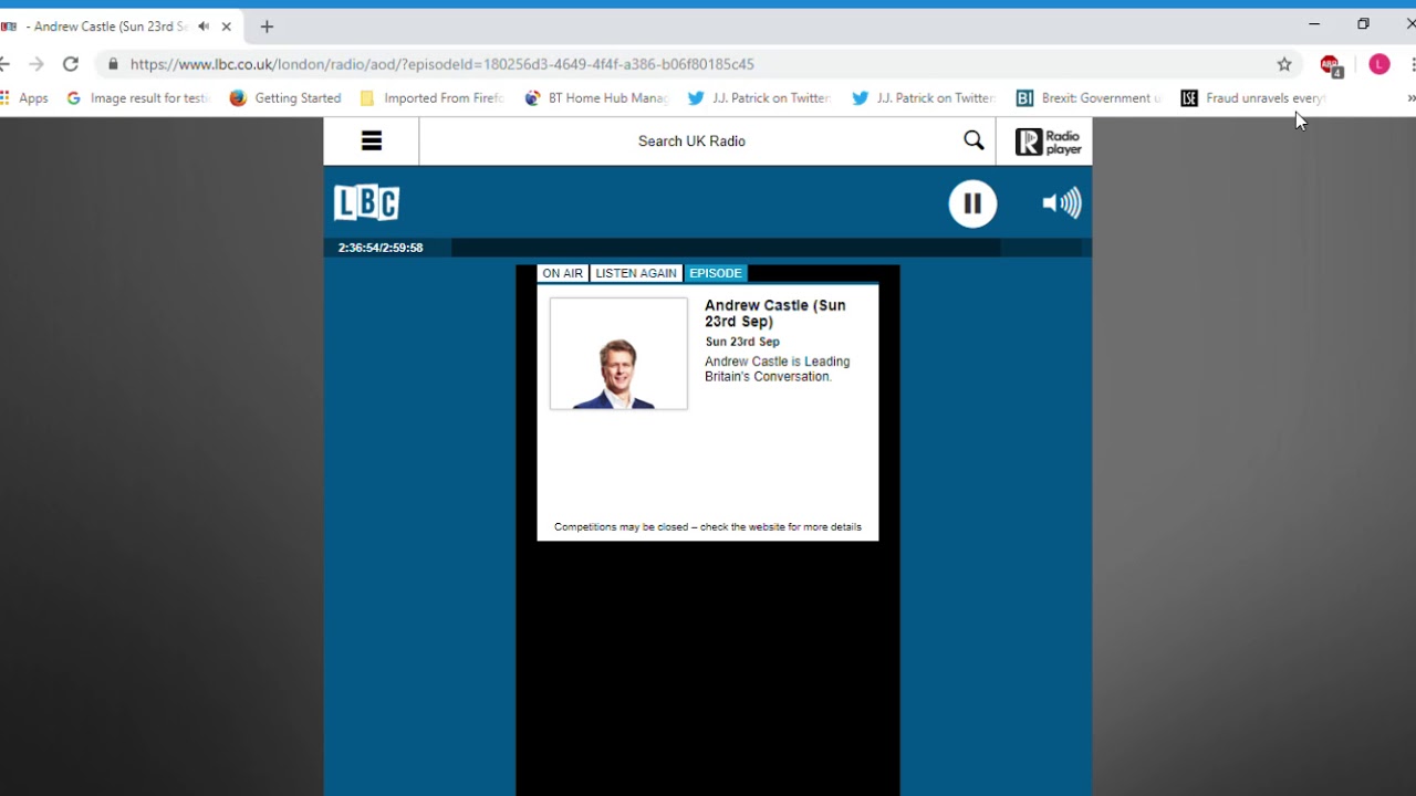 Jason J Hunter Andrew Castle LBC 23/9/18 - YouTube