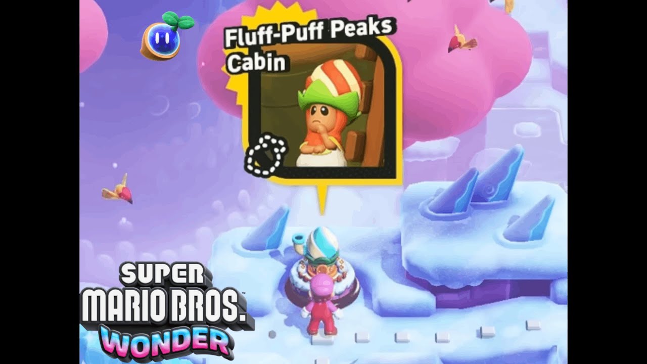 [Super Mario Bros. Wonder] Fluff-Puff Peaks Cabin All Collectables 100% ...