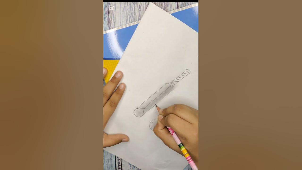 Easy bat ball drawing using simple steps.How to draw bat ball / Drawing ...