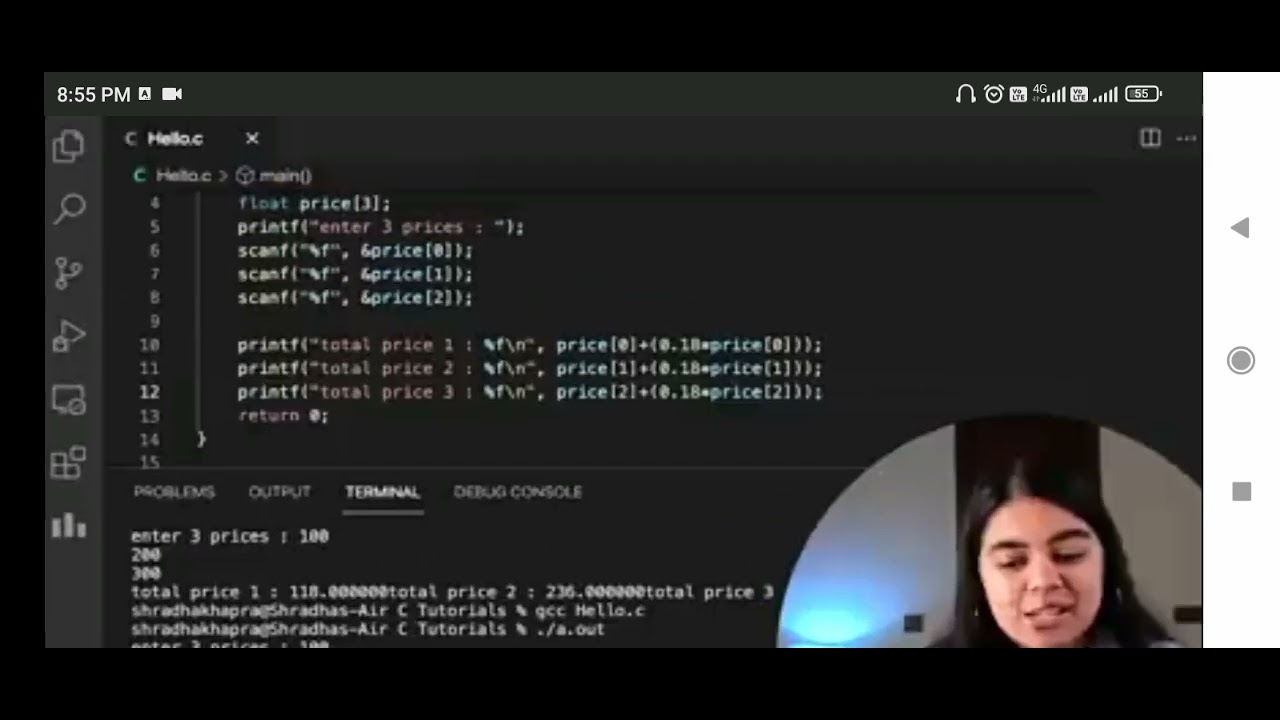Array practices question write a program to enter price of 3 items & print their find cost with ...