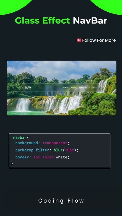 Glass effect navbar | coding flow #coding #aicoding - YouTube