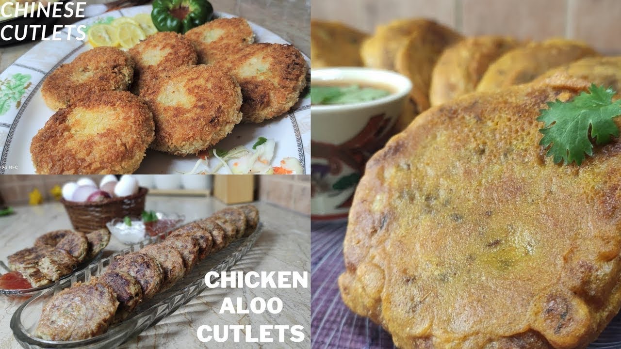 3 Ways Of Making Chicken Kebab | Chicken Cutlets | Chinese Cutlets ...
