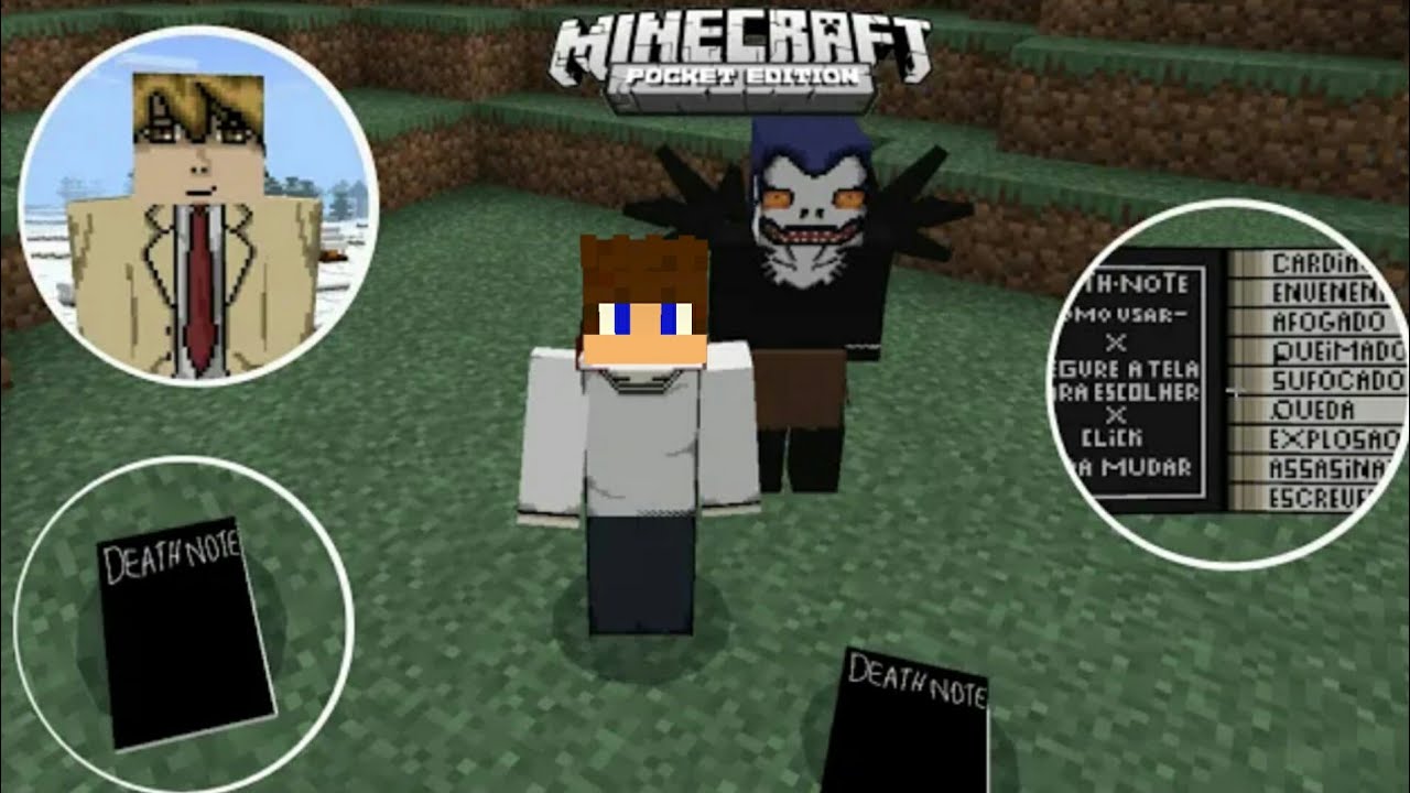 SAIU O NOVO ADDON/MOD DO DEATH NOTE para o Minecraft PE - YouTube