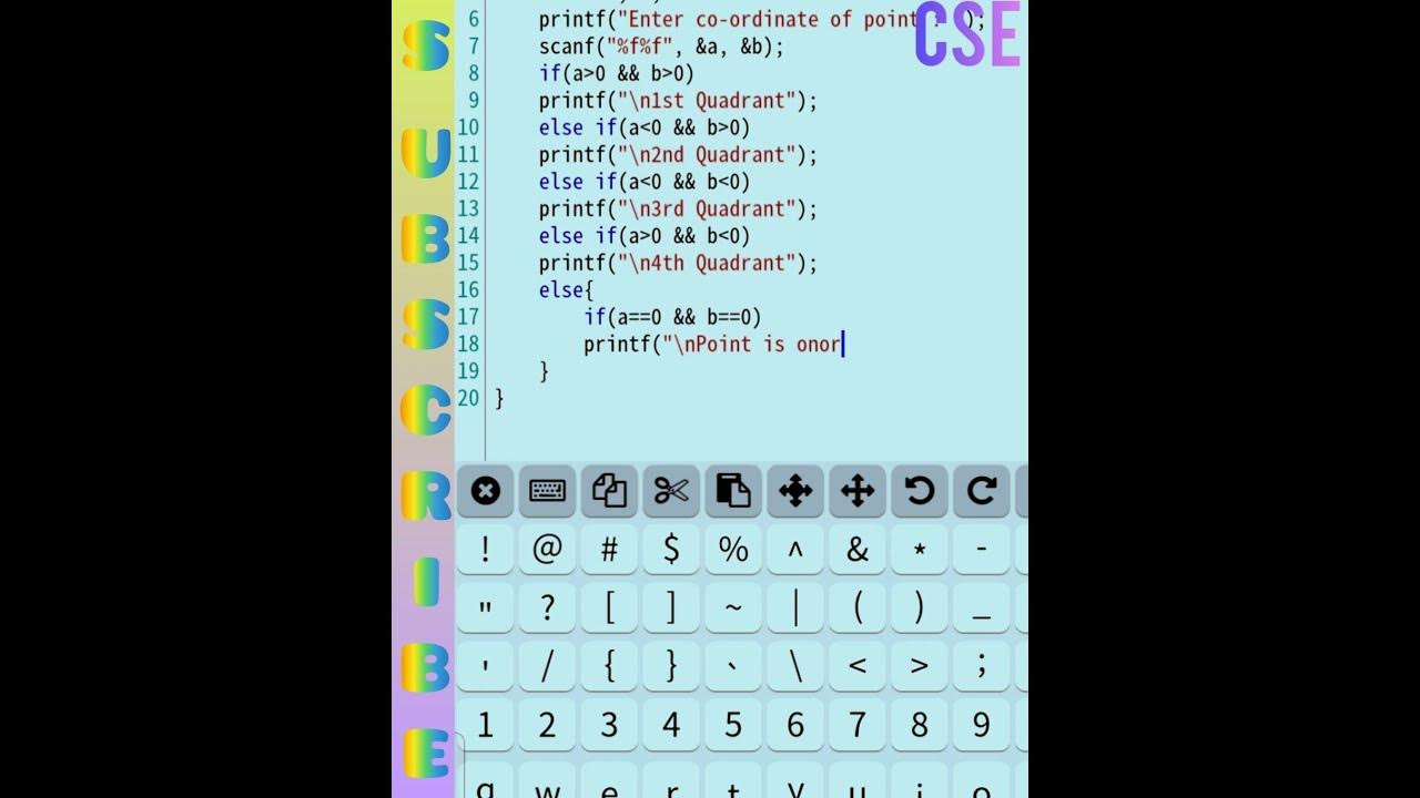 Lets Write A C Code Which Finds Quadrant Of A Point Shorts Coding Programming Ctutorial