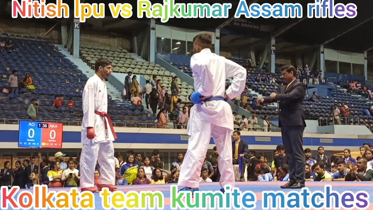 nitish lpu 🆚 Rajkumar Assam rifles 👮 Kolkata team kumite matches n#karatê #worldkarate #sports ...