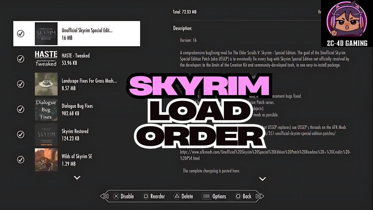 Best Skyrim Anniversary Edition Mods for PS4/PS5 Load Order - YouTube