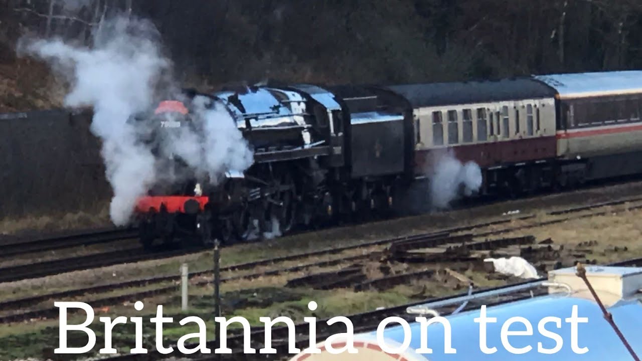 BR Class 7 'Britannia' On test at Coton hill - YouTube