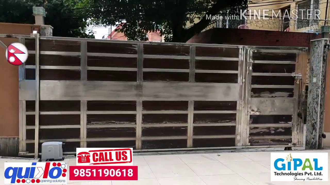 Auto Remote Gates Sliding Italian Made Quiko moovy M1200 opener - YouTube