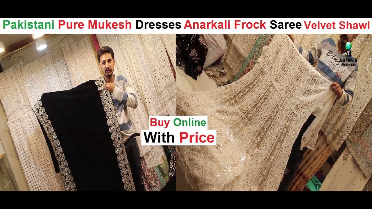 Pakistani Pure Mukesh Dresses Anarkali Frock Saree #chikankari Velvet ...