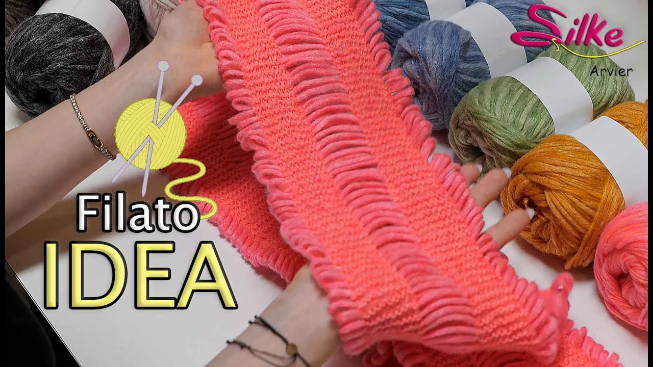 Tutorial Sciarpa - Filato Idea Bertagna Filati by Arvier - YouTube