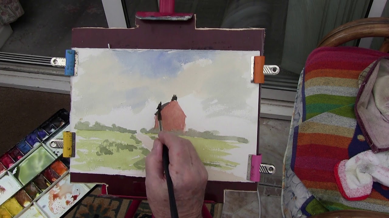 Watercoloring for beginners simple scenes - YouTube