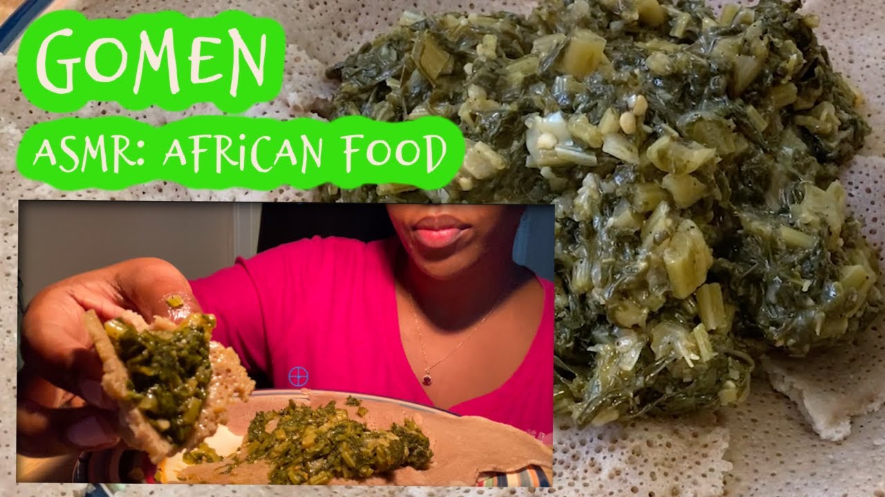 Mukbang 먹방 - Ethiopian Food - Gomen / Hamli injera (No Talking / ASMR ...