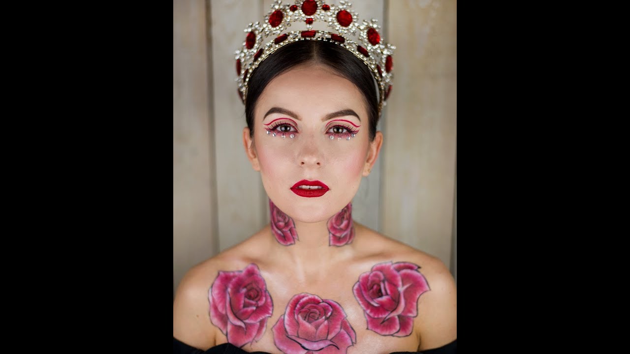 Glam Queen Makeup using kryolan supracolor and mac cosmetics lipstic ...
