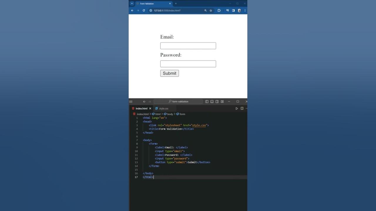 Form Validation with HTML, CSS & JavaScript | Prevent Errors & Enhance UX #shorts - YouTube