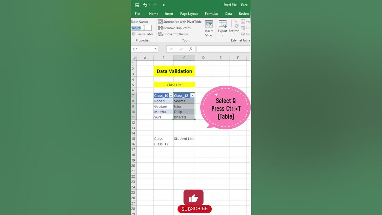 Data validation | excel for beginners | excel tutorial | excel tutoring | shorts feed - YouTube