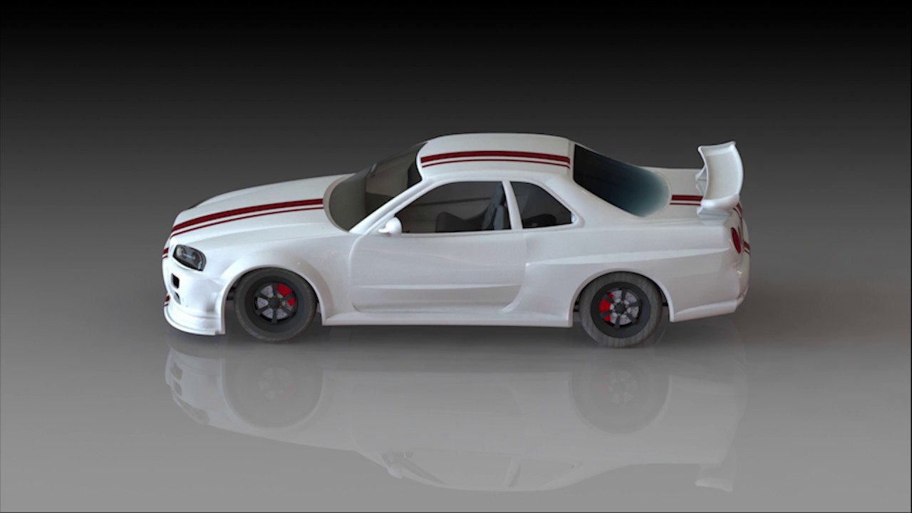 Scale Model of Nissan Skyline GT-R R34 -- Solidworks Demo Reel - YouTube
