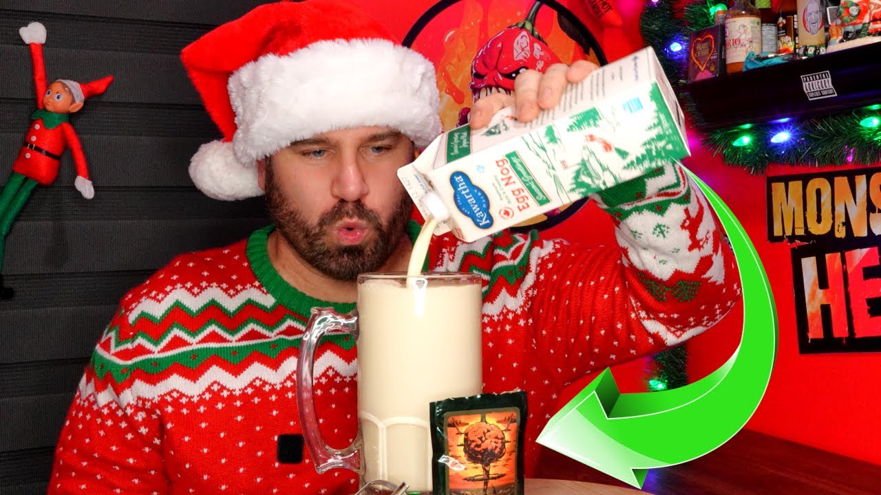 Spicy Eggnog Chug (1 Litre) With A Ugly Christmas Sweater Challenge # ...
