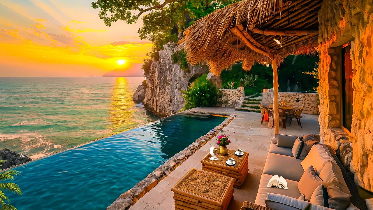 Summer Beach Vibes 🎶 Smooth Bossa Nova Jazz & Calming Ocean Waves at ...
