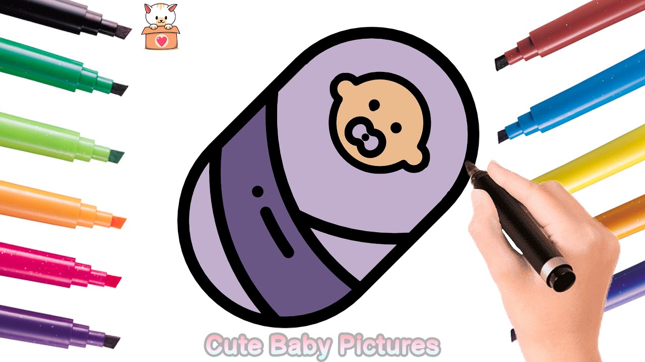 👶 How to draw a cute baby? Easily and simply! A drawing for kids step ...