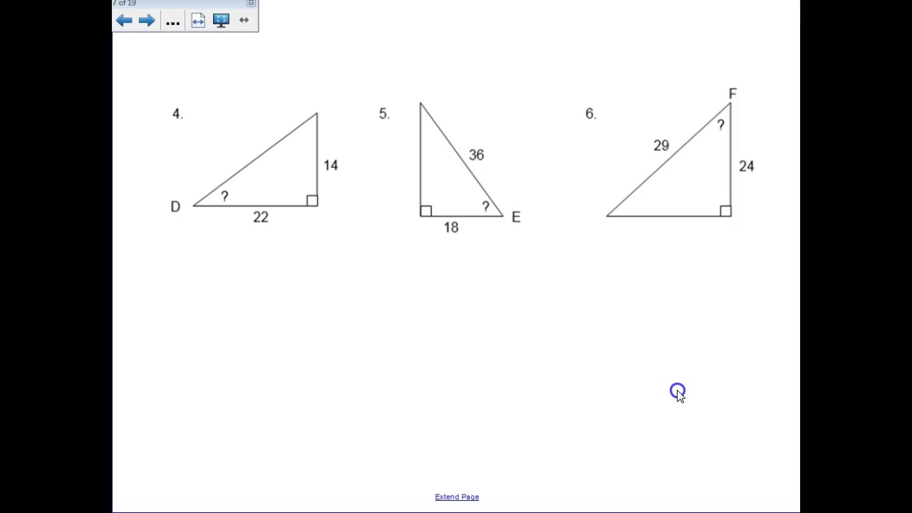 Review of Right Triangle Trig Alg 2 2018 - YouTube