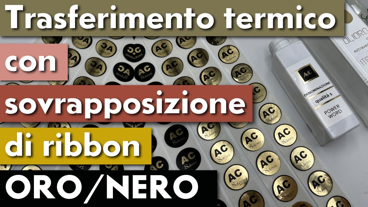 STAMPA A TRASFERIMENTO TERMICO CON SOVRAPPOSIZIONE DI RIBBON ORO E NERO ...