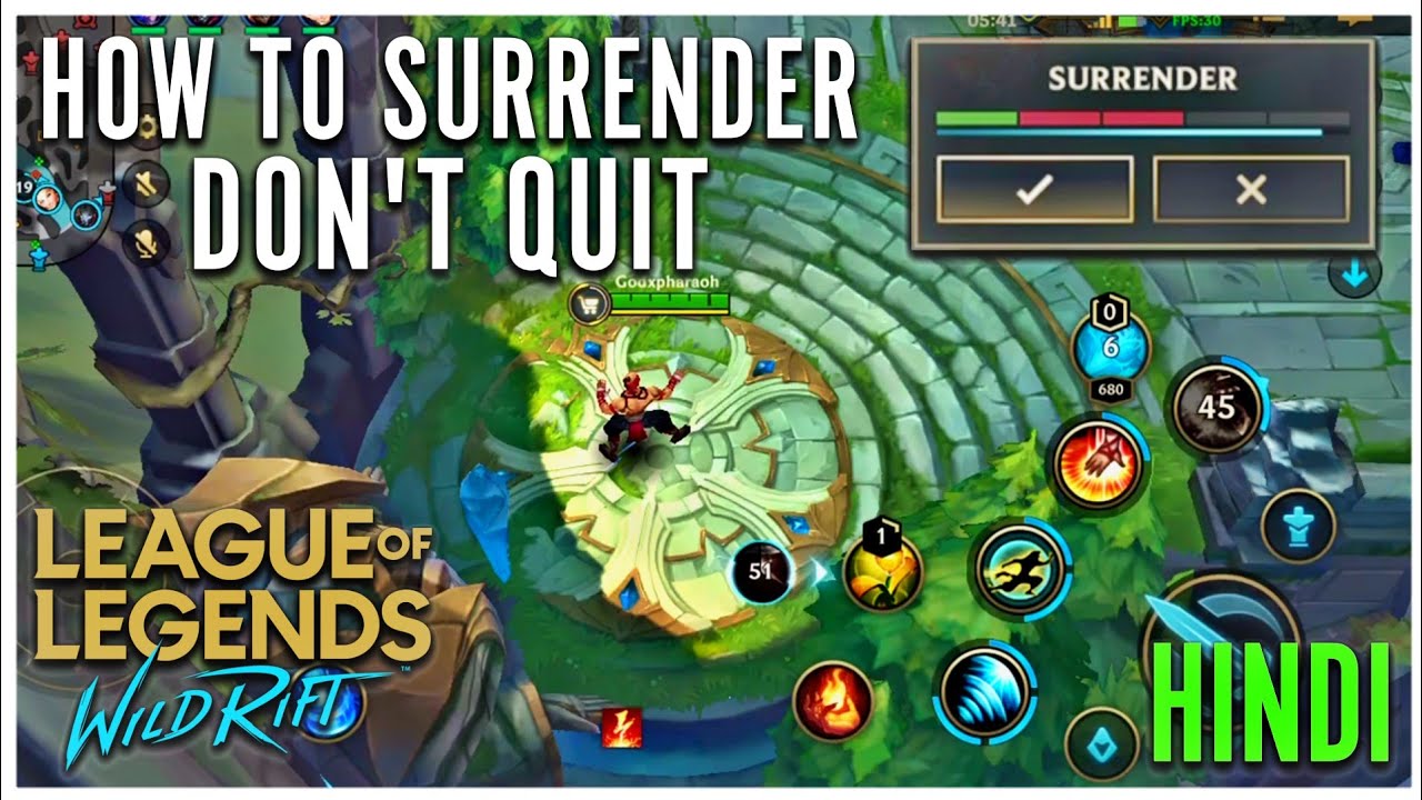 LOL MOBILE!How To Surrender in LOL WILD RIFT!How To Use Surrender in ...