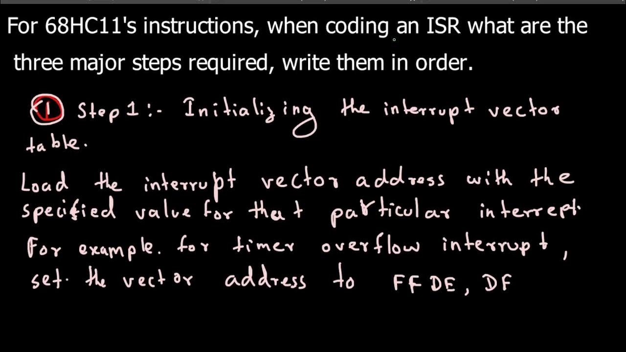 For 68HC11's instructions, when coding an ISR what are the three major ...
