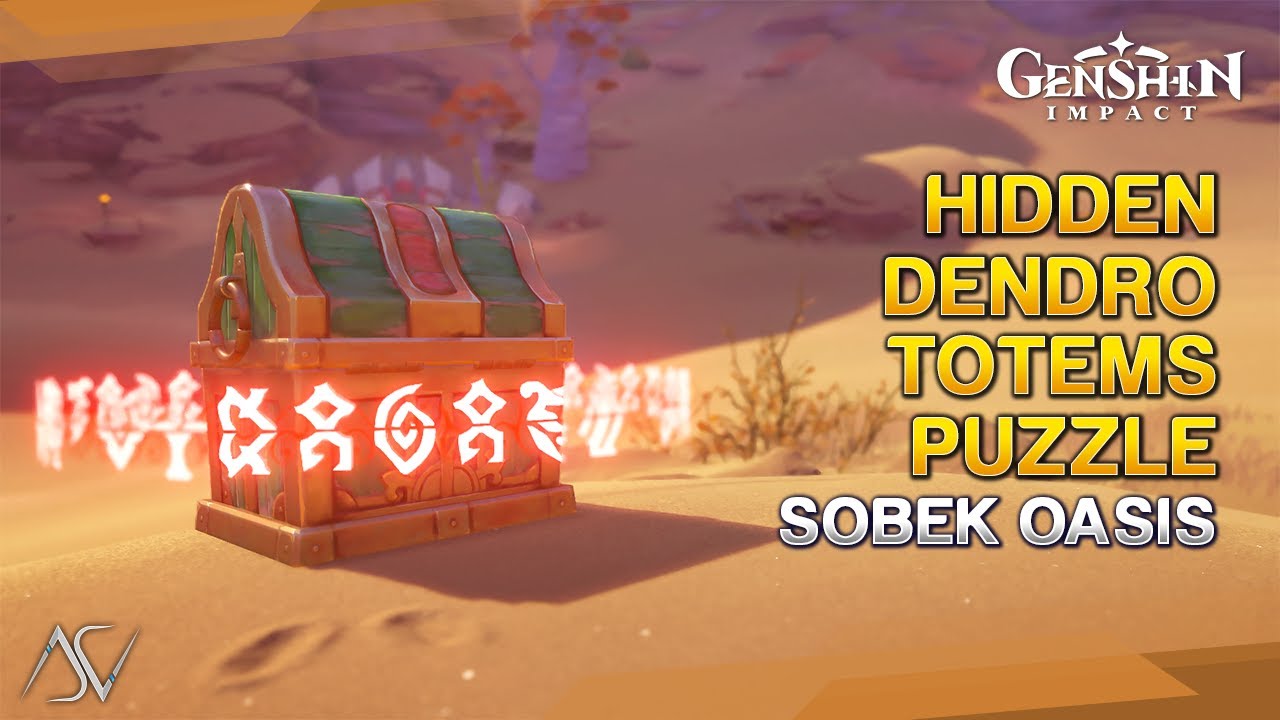 Hidden Dendro Totems Puzzle (Remarkable Chest) - Sobek Oasis | Genshin ...