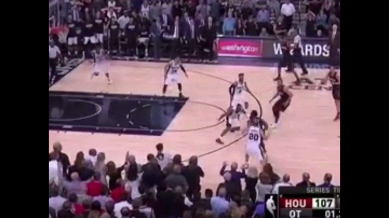 Manu Ginobili blocks James Harden TO WIN THE GAME & DUNKS - YouTube