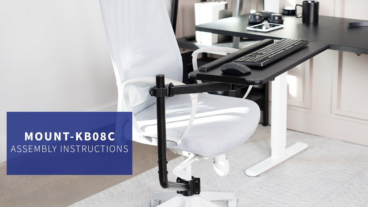 MOUNT-KB08C Office Chair Mounted Keyboard Tray Assembly by VIVO - YouTube
