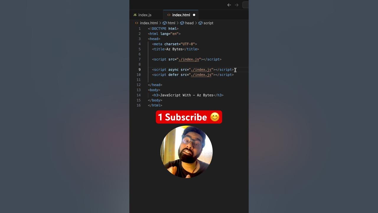 Async Defer In Script Tag Javascript Typescript Azbytes Html Youtube 