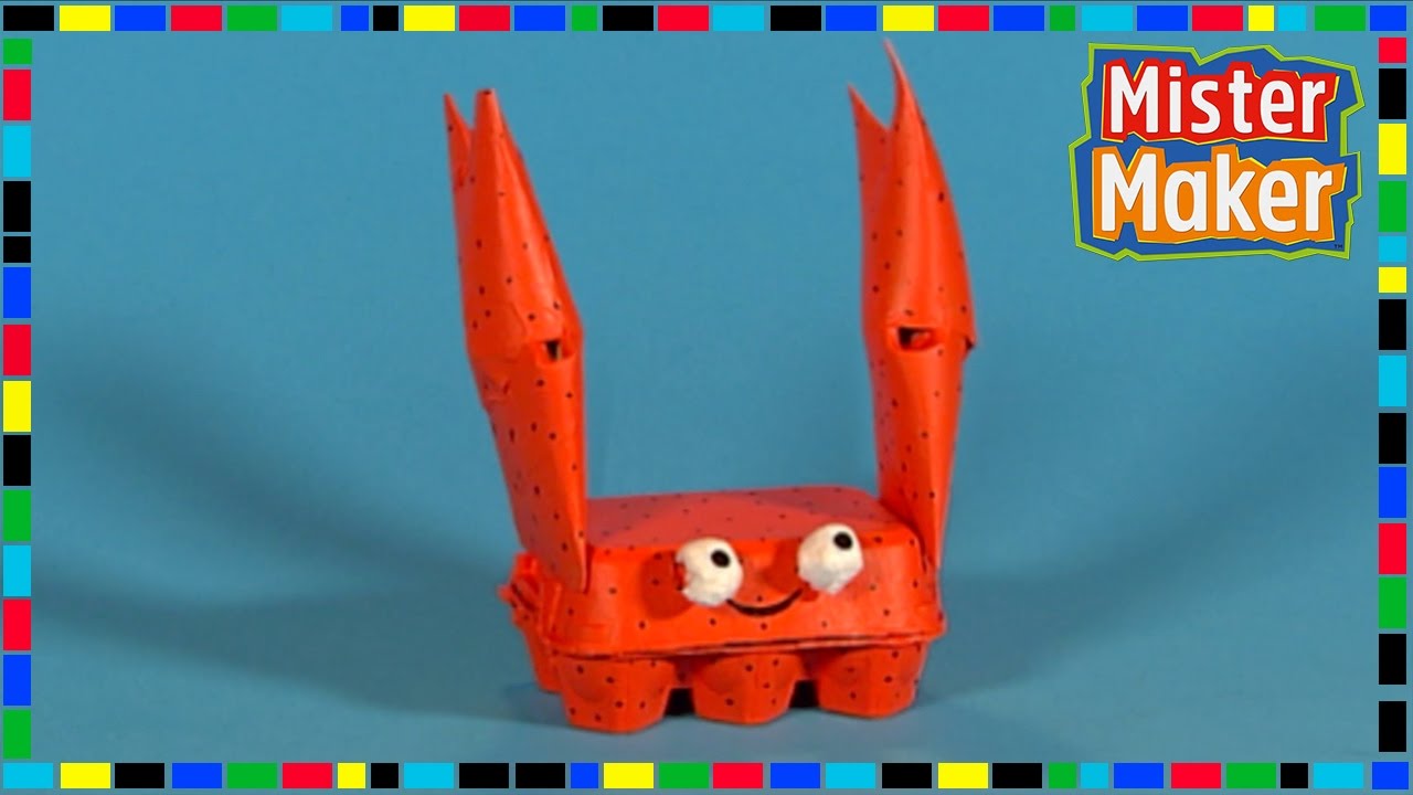 HOW TO MAKE: Cute Cardboard Crab! | Mister Maker - YouTube