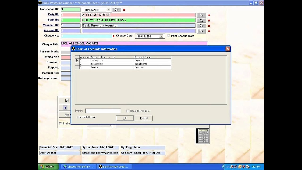 Cheque Printing Software Demo.avi - YouTube