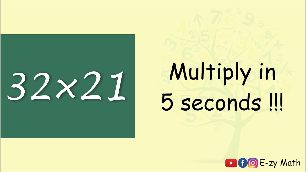 Fast Multiplication Trick | Multiply in 5 seconds | Vedic Math | Math ...